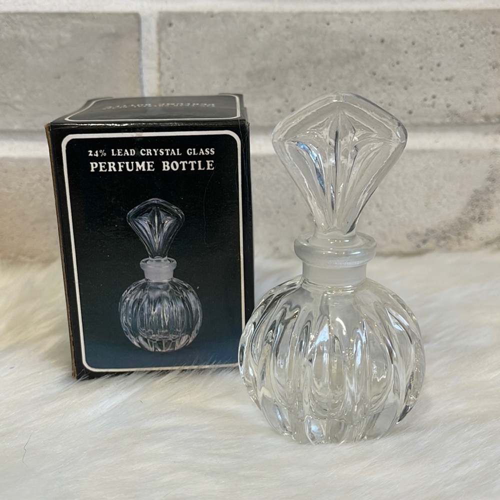 24% Lead Crystal Glass Perfume Bottle - Gem